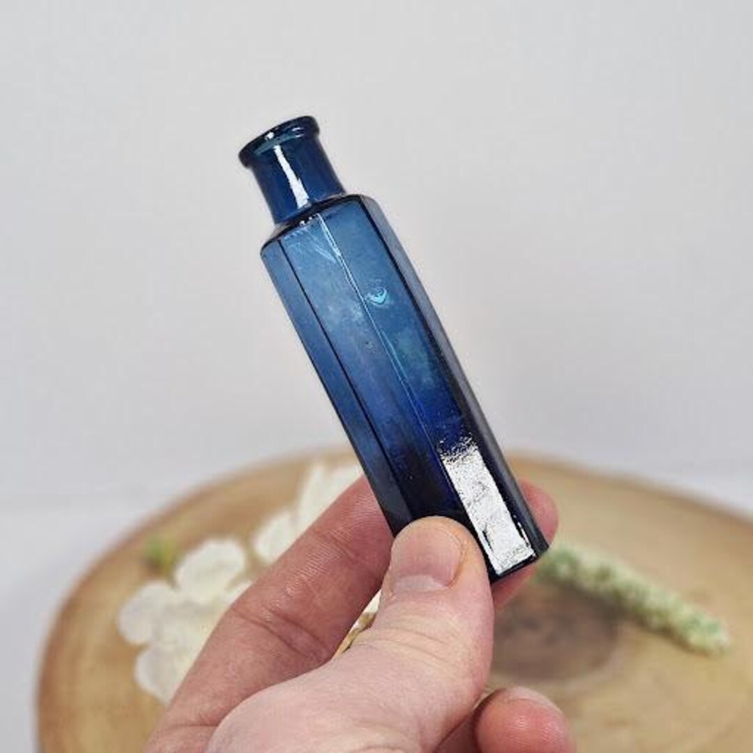 Vintage Cure Bottle, Cobalt Blue Antique Bottle, Medicine / Ointment ...