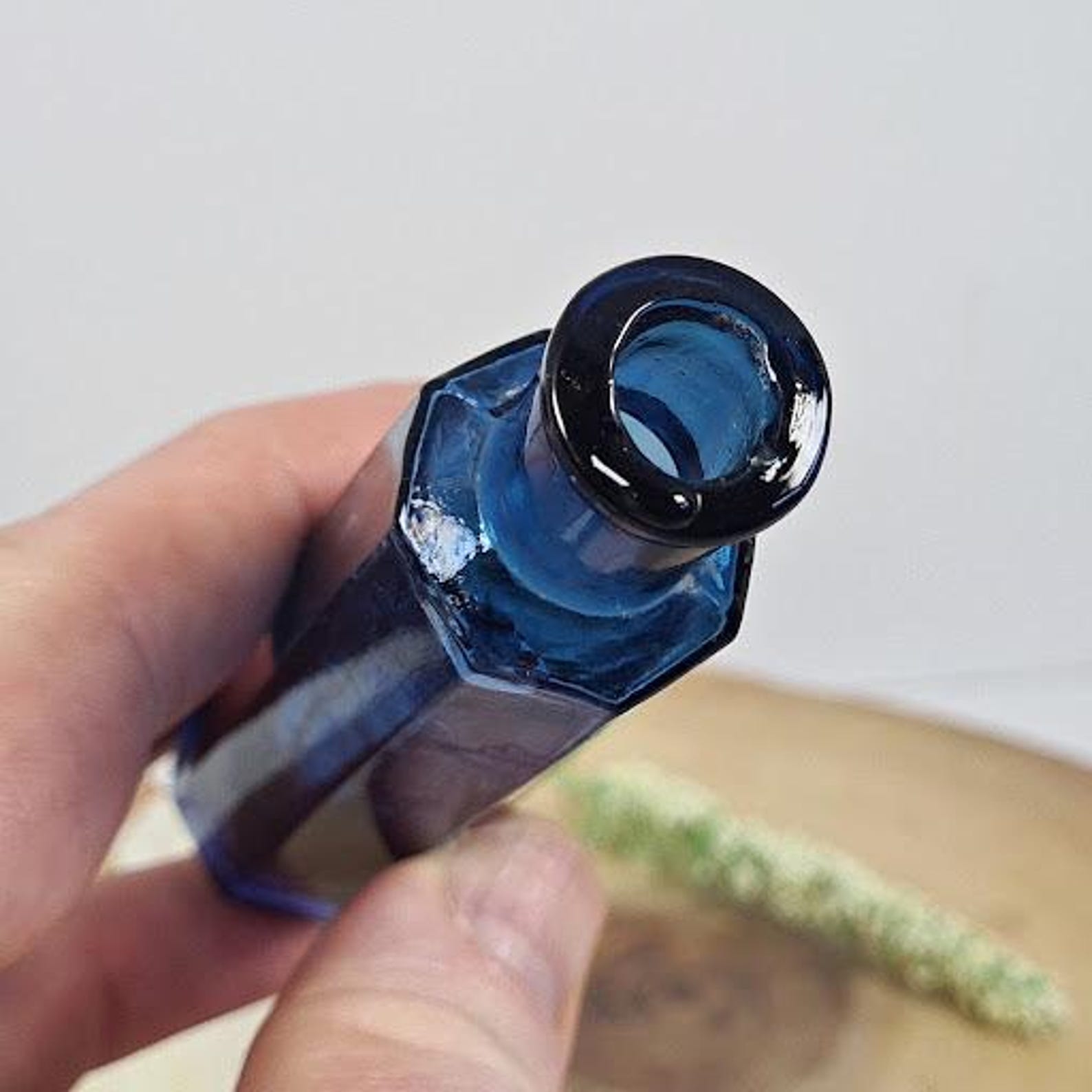 Vintage Cure Bottle, Cobalt Blue Antique Bottle, Medicine / Ointment ...