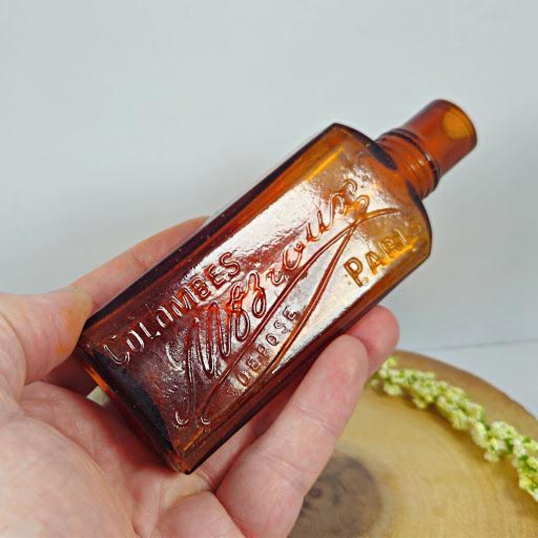 Antique French Perfume Bottle, Vintage Glass Scent Bottle, Colombes ...