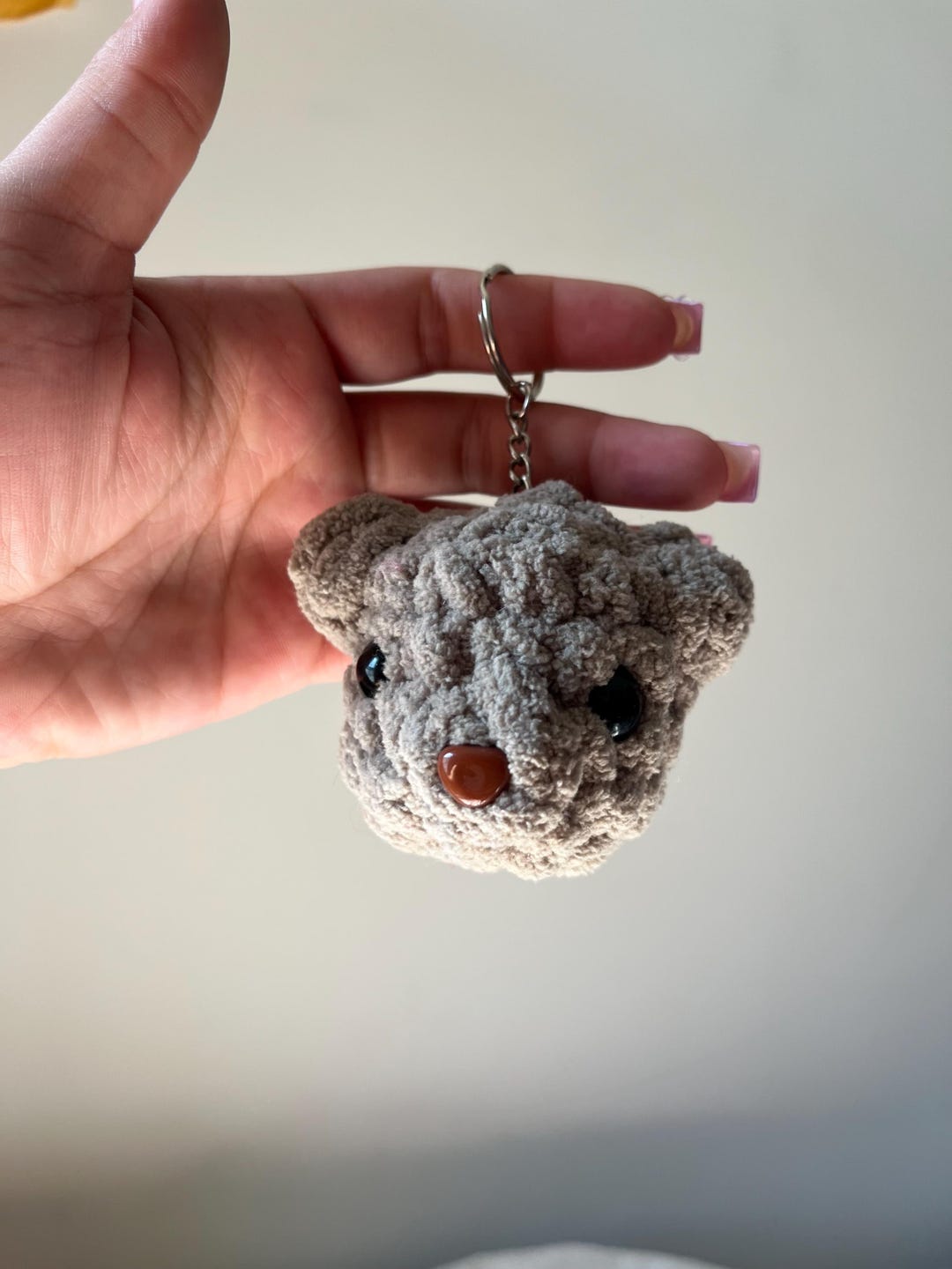 Crochet Bear Head Keychain | Crochet Bear | Crochet Keychain ...