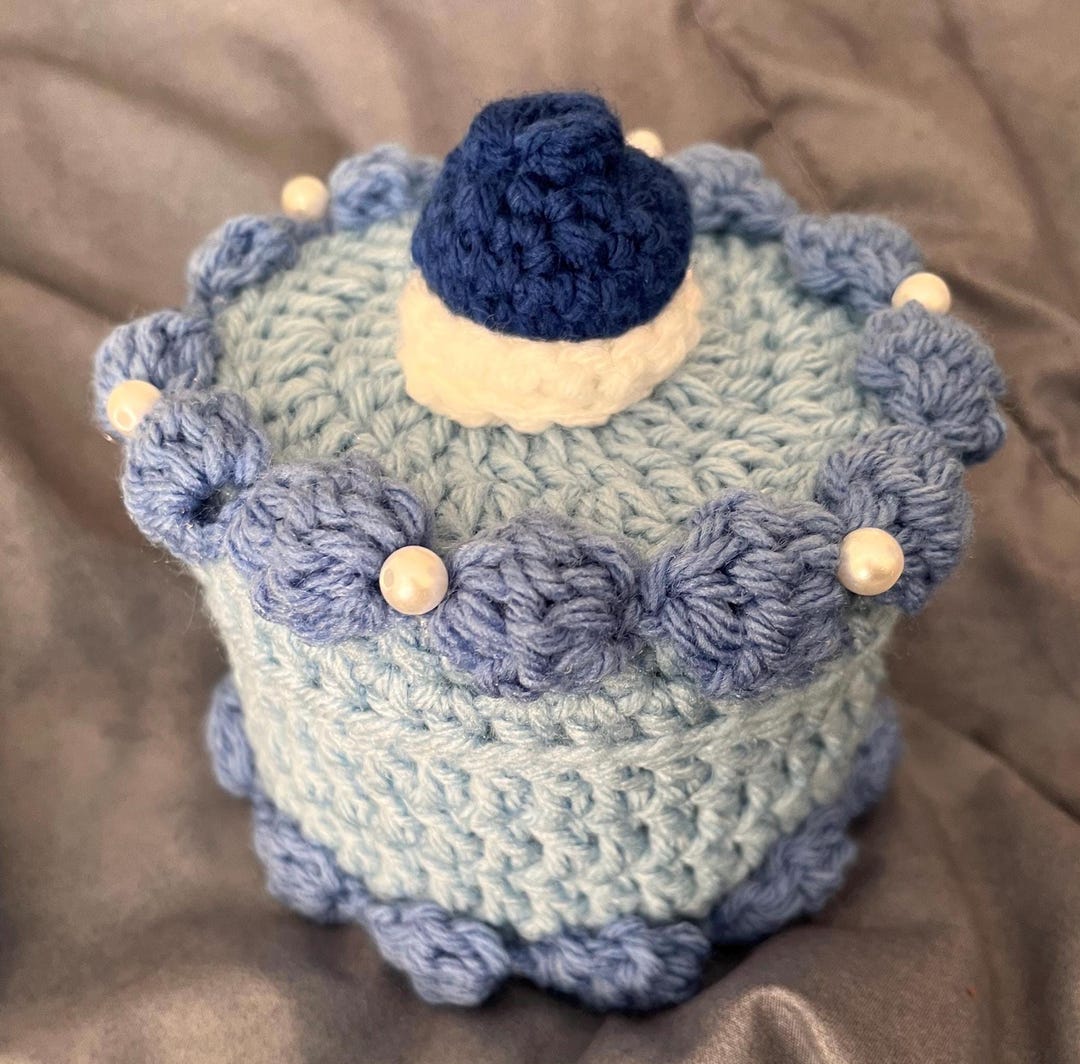 Blueberry Crochet Trinket Cake Box | Blueberry Cake Box | Cake Box ...