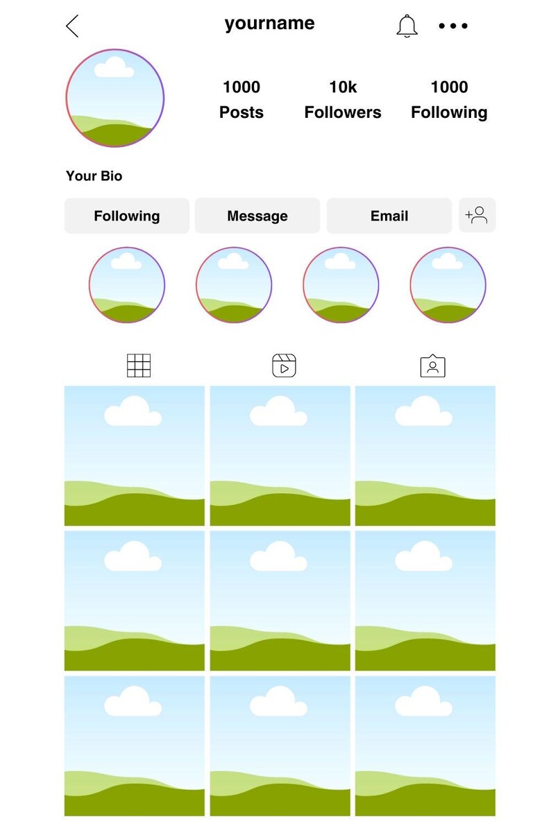 Plan Your IG Profile Instagram Grid Canva Template Mock up Darkmode - Etsy