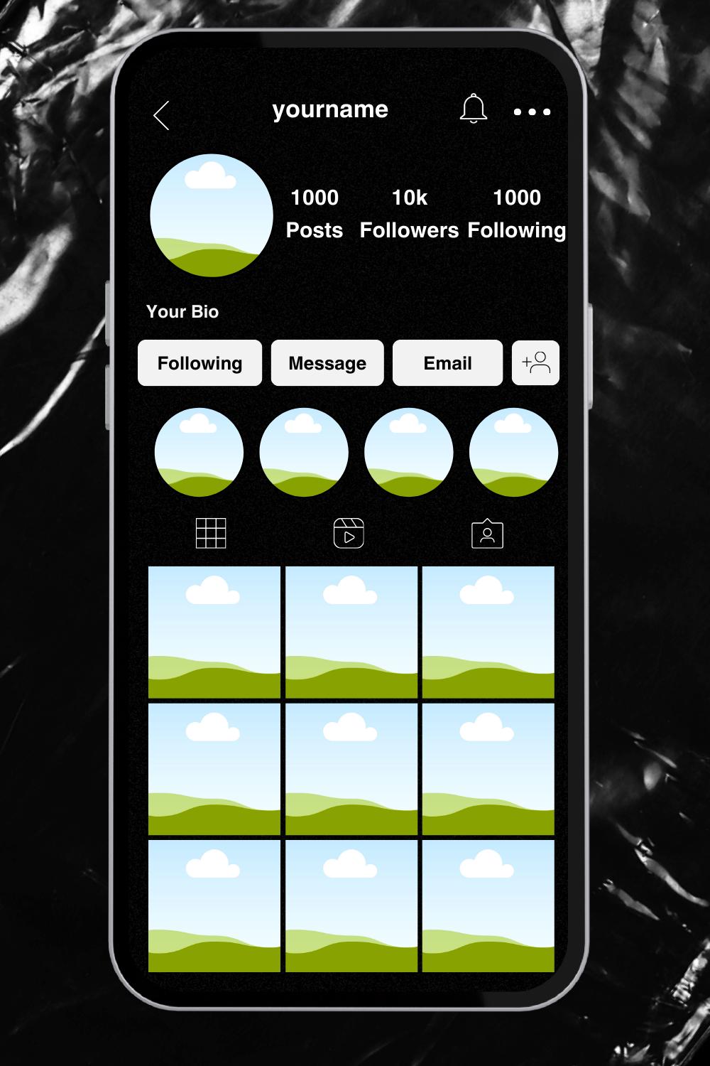 Plan Your IG Profile Instagram Grid Canva Template Mock up Darkmode - Etsy