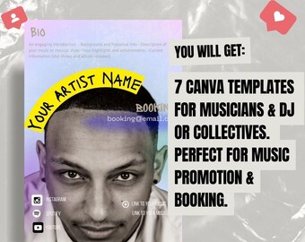 Musician Press Kit Canva Template / Media Kit Manager Package / Canva ...