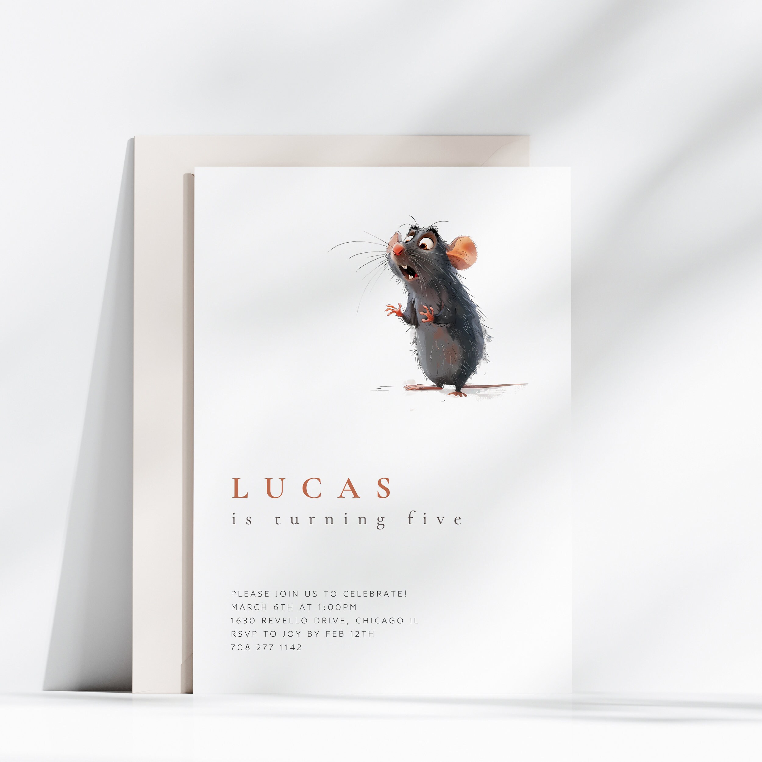 Rat Birthday Invitation – Editable Pet Party Template (instant Download ...