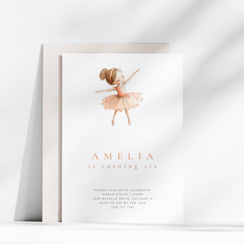 Editable Ballet Birthday Invitation Template Ballerina Dancer Kids ...