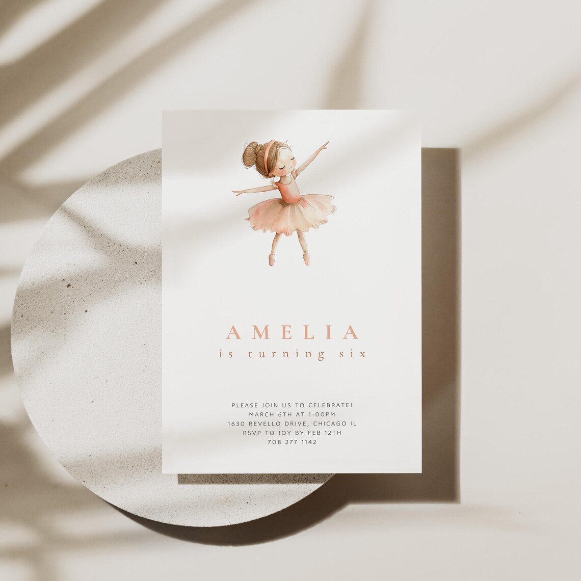 Editable Ballet Birthday Invitation Template Ballerina Dancer Kids ...
