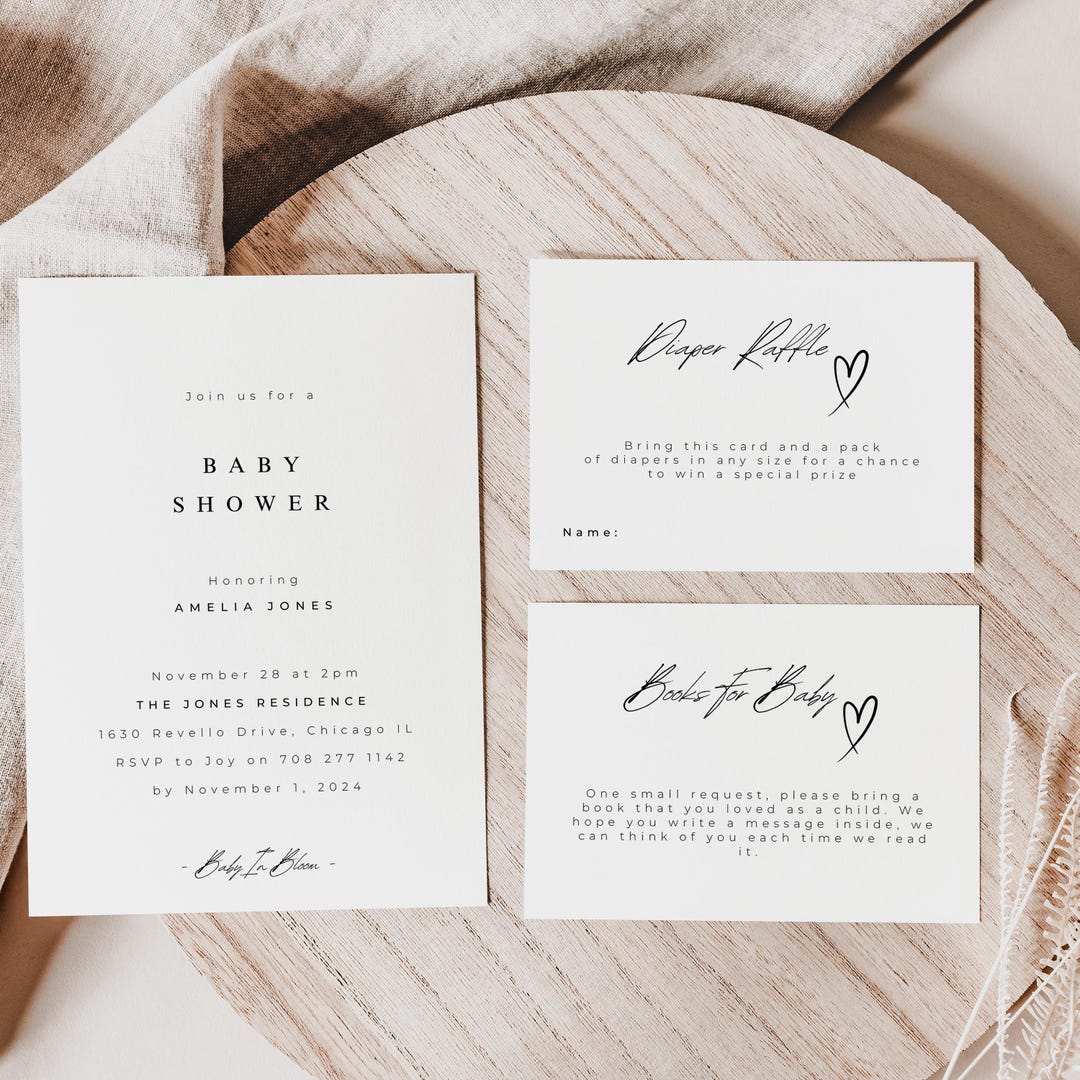 Minimalist Baby Shower Invitation Template: Baby in Bloom (digital ...
