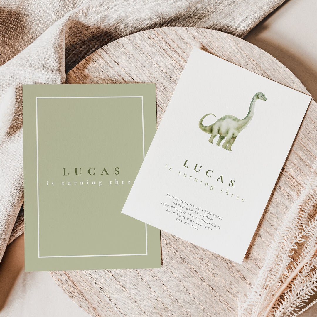 Editable Dinosaur Birthday Invitation Template (digital Download) - Etsy