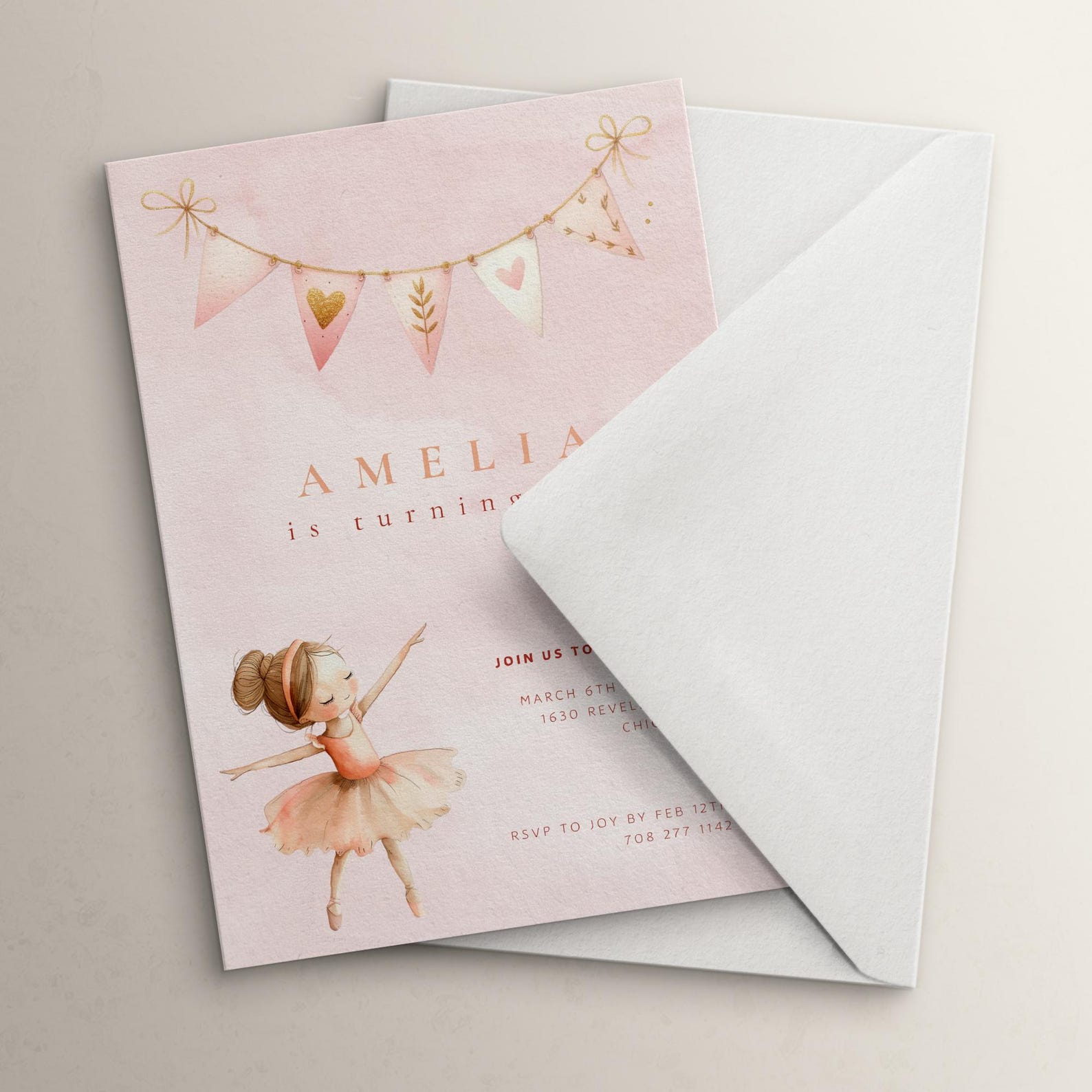 Ballet Birthday Invitation Template: Pink Tutu Ballerina (canva ...