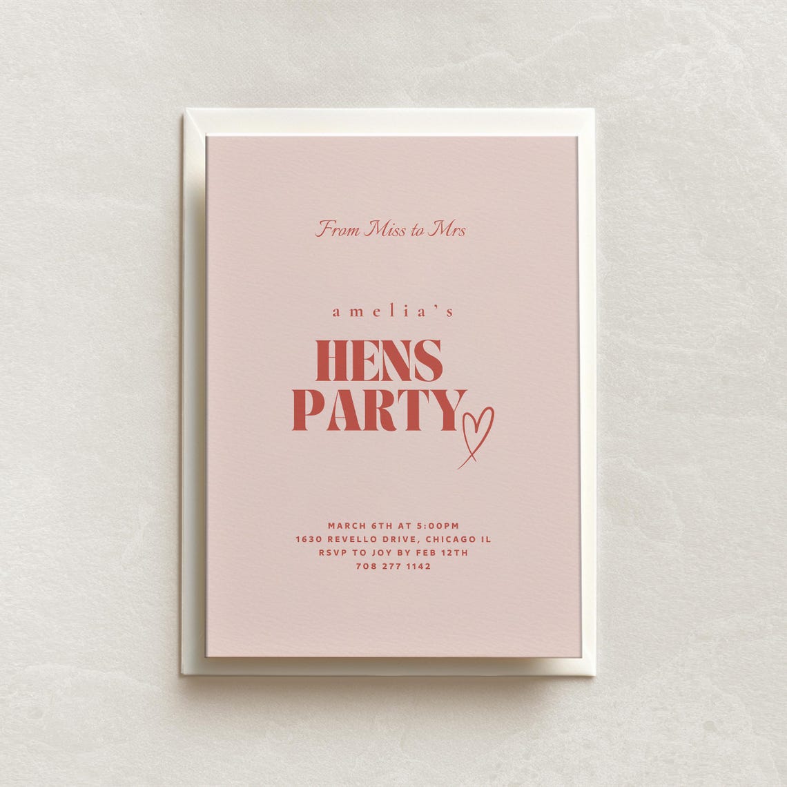 Retro Hens Party Invitation Template: Pink & Red Bachelorette Itinerary ...