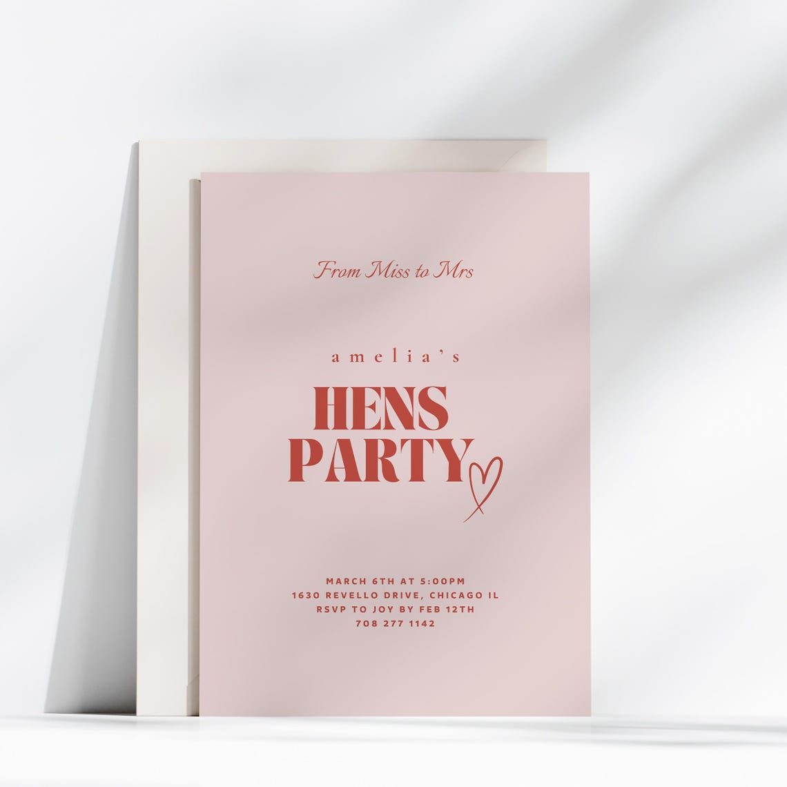 Retro Hens Party Invitation Template: Pink & Red Bachelorette Itinerary ...
