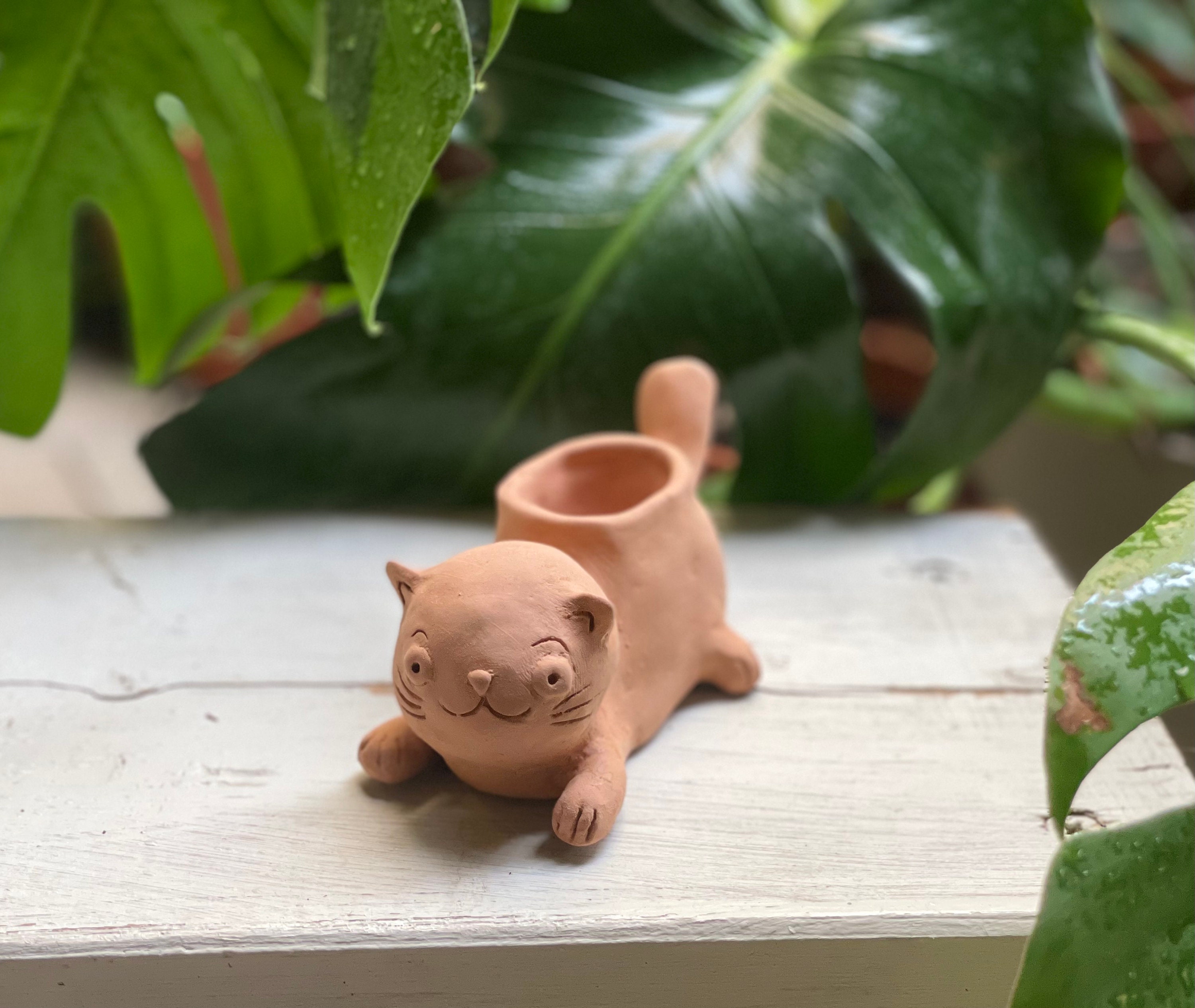 Terracotta Cat Pots - Etsy