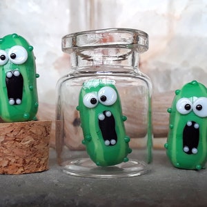 Miniature Glass Screaming Pickle in a Bottle: Handmade Kawaii Figurine ...