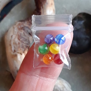 Rainbow Mini Glass Marbles Handmade Marbles Micro Marbles Miniatures ...