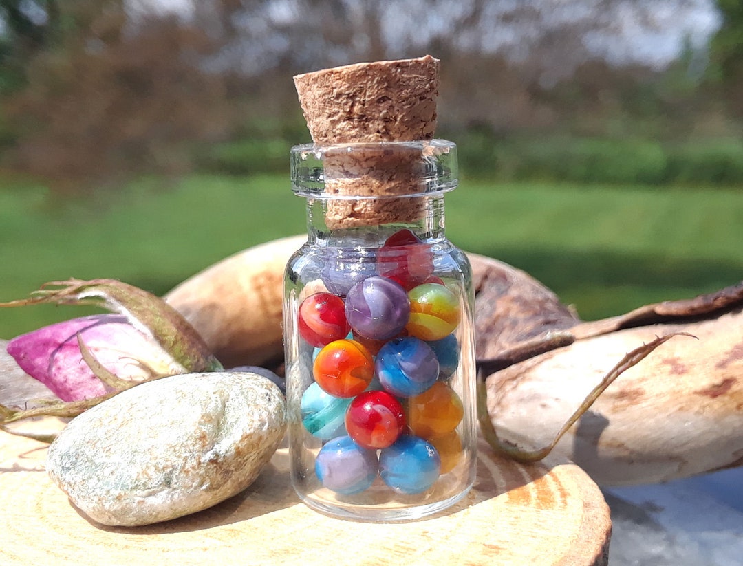 Miniature Glass Marbles - Orbs of Color - Mini Vial of Glass Marbles ...