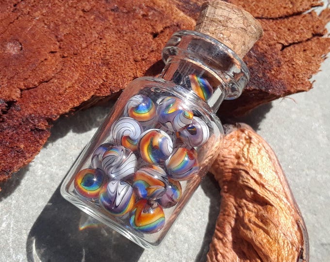 Miniature Glass Marbles - Full Spectrum - Mini Bottle Included | Micro ...