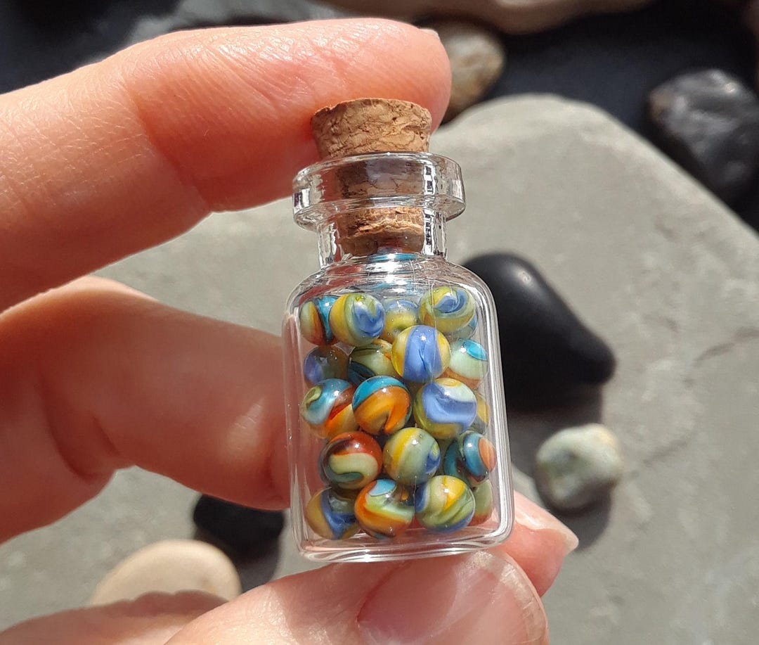 Miniature Glass Marbles Dream Candy Mini Bottle Glass Marbles Handmade ...