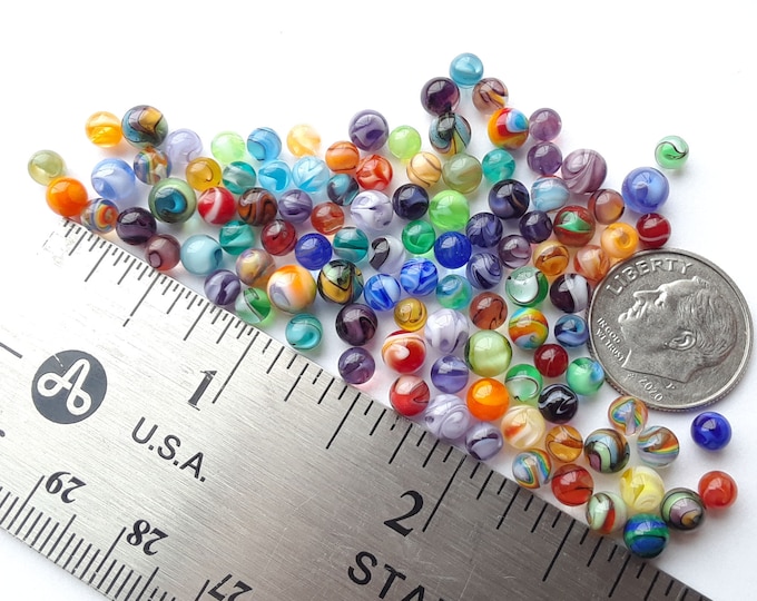 Beautiful Set of 100 Mini Marbles Handmade Marbles Micro Marbles ...