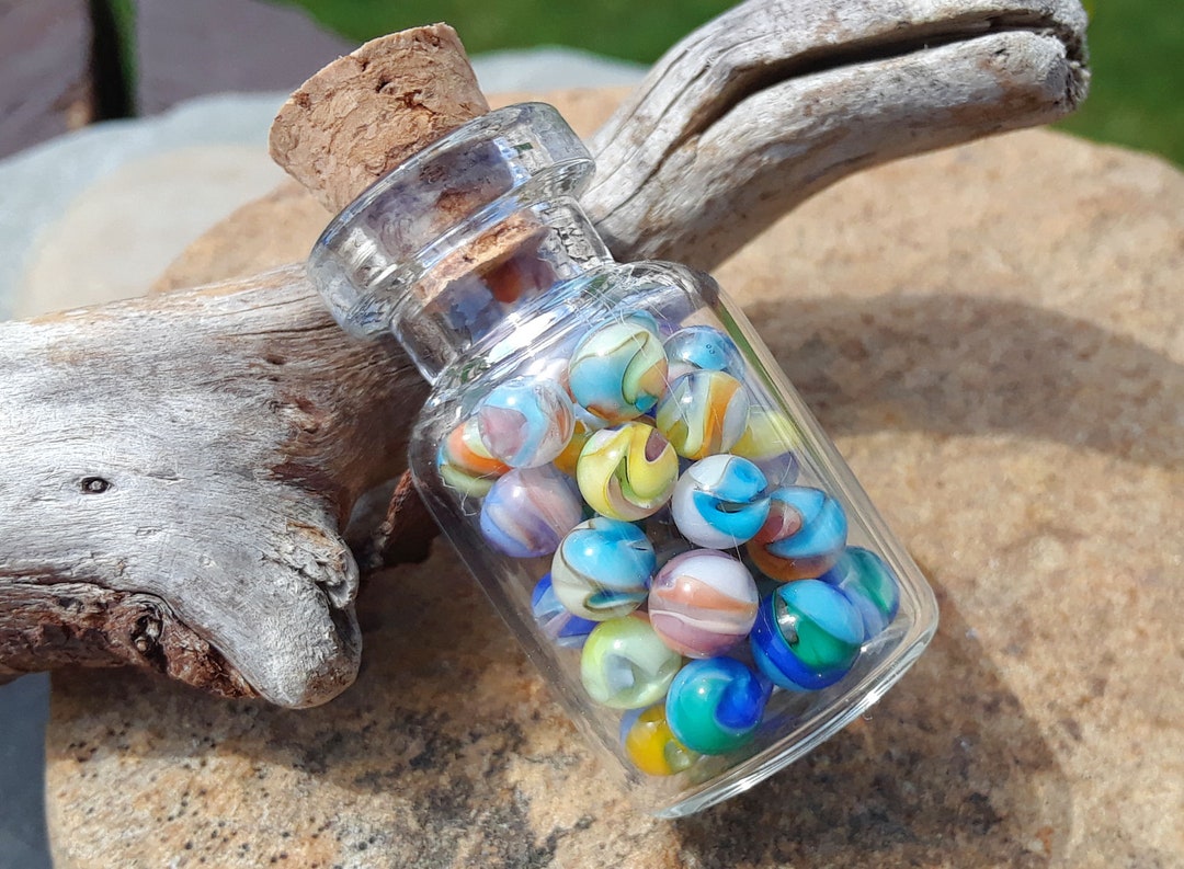 Miniature Glass Marbles - WATERCOLORS 2 | Mini Bottle of Glass Marbles ...