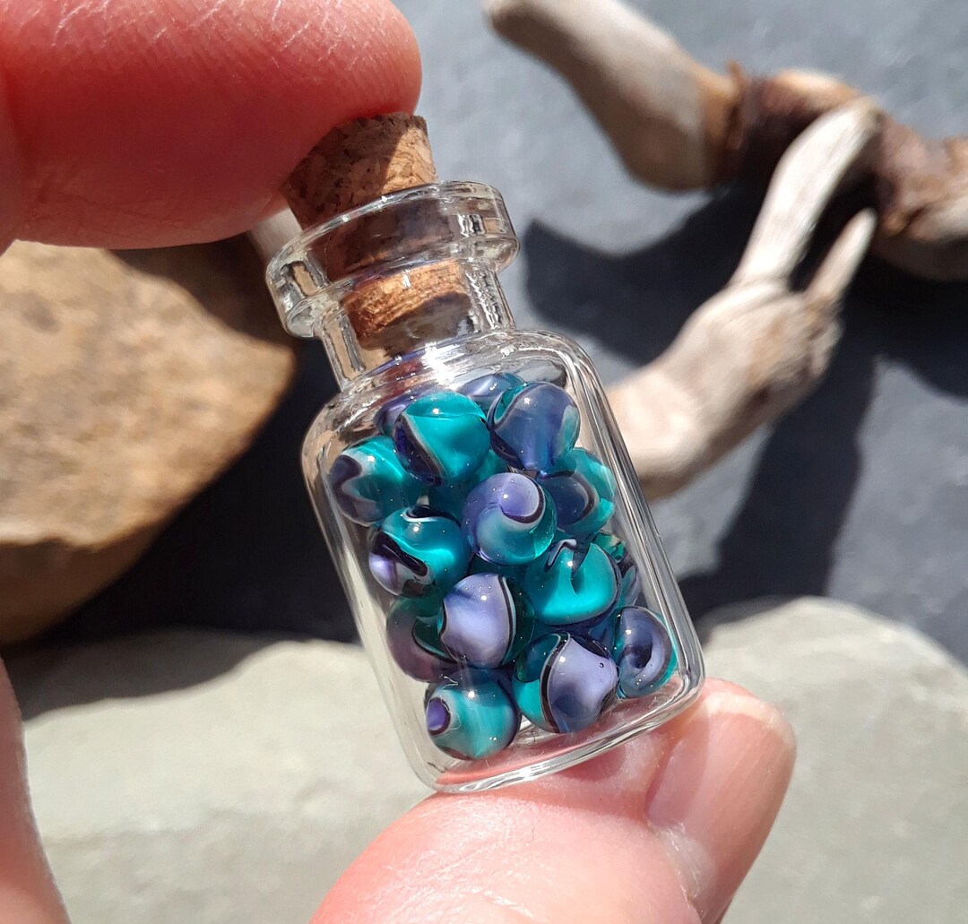 Miniature Glass Marbles - Nostalgia | Mini Bottle of Glass Marbles ...
