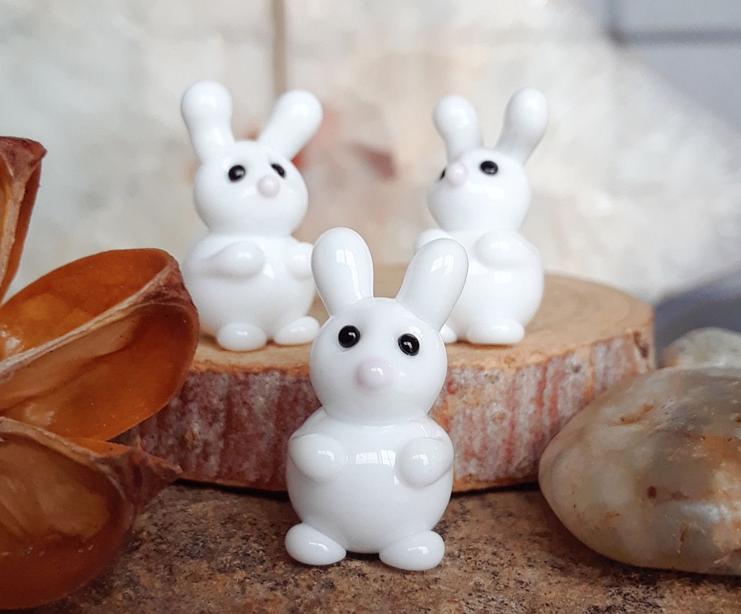 Miniature Glass Bunny Rabbit | Tiny Glass Rabbit | Handmade Glass Bunny ...