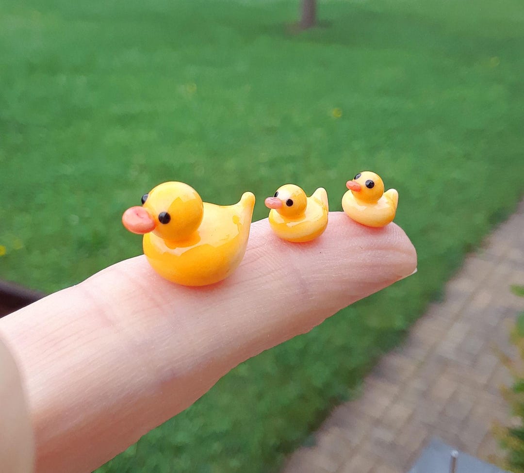 Teeny Tiny Family of Glass Ducks | 3 Handmade Duck Figurines ...