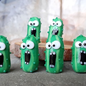 Miniature Glass Screaming Pickle in a Bottle: Handmade Kawaii Figurine ...