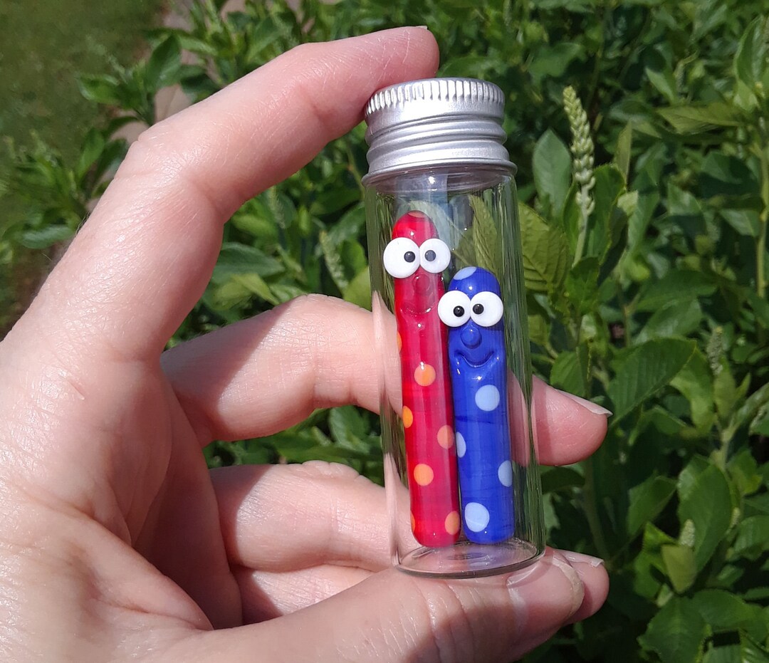 Glass Friend Sticks in a Bottle | Better Together | Red & Blue ...