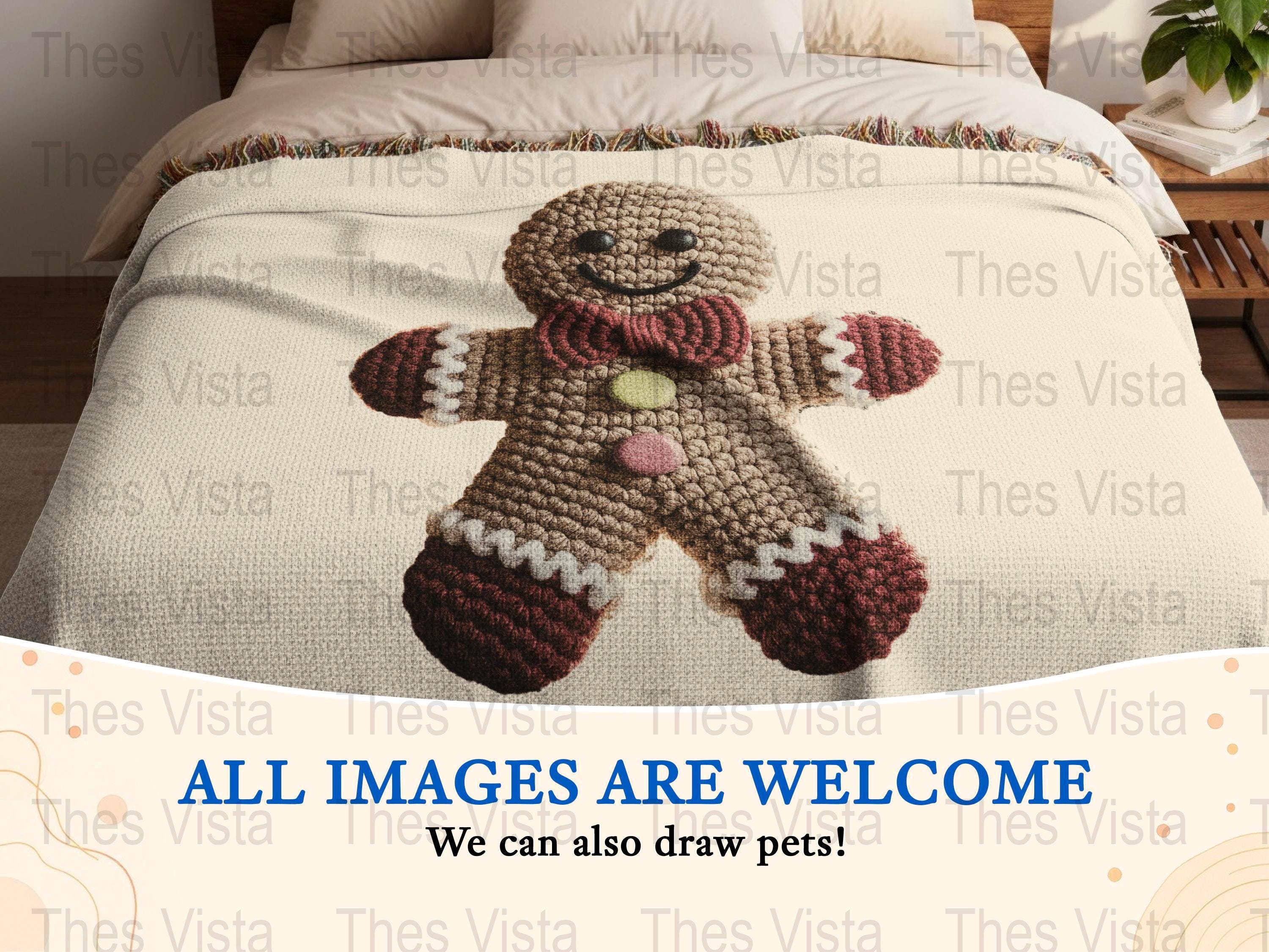 Knitted Gingerbread Man POD Design, 300 Dpi Png Jpg Pdf, Cute Christmas ...