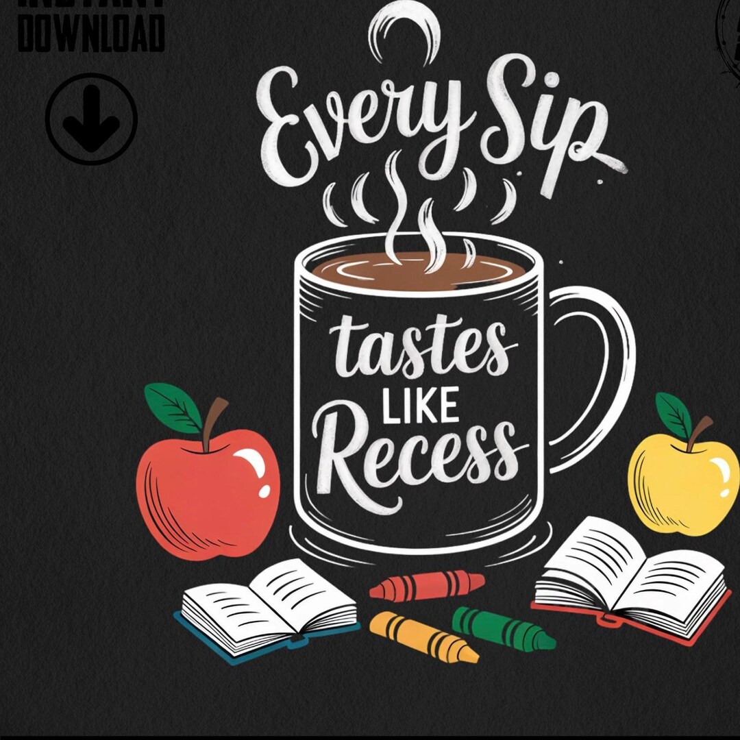 Recess Digital Design: Coffee Mug, Teacher Gift, Transparent Background ...