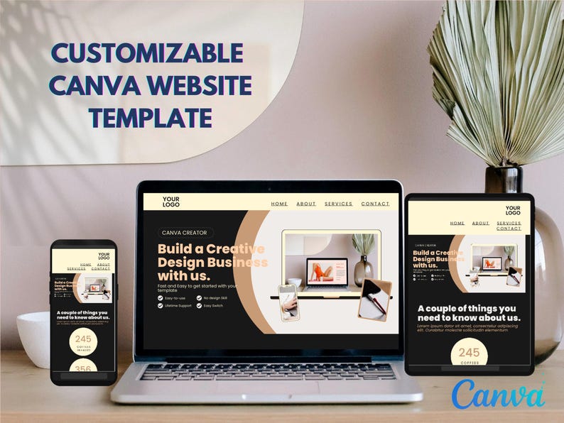 Canva Website Template for Digital Product | Mini Site Design | No-code ...
