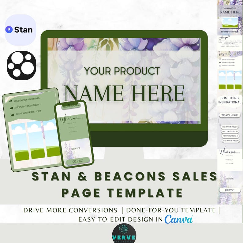 Canva Sales Page for Digital Product | Beacons & Stan Store Template ...