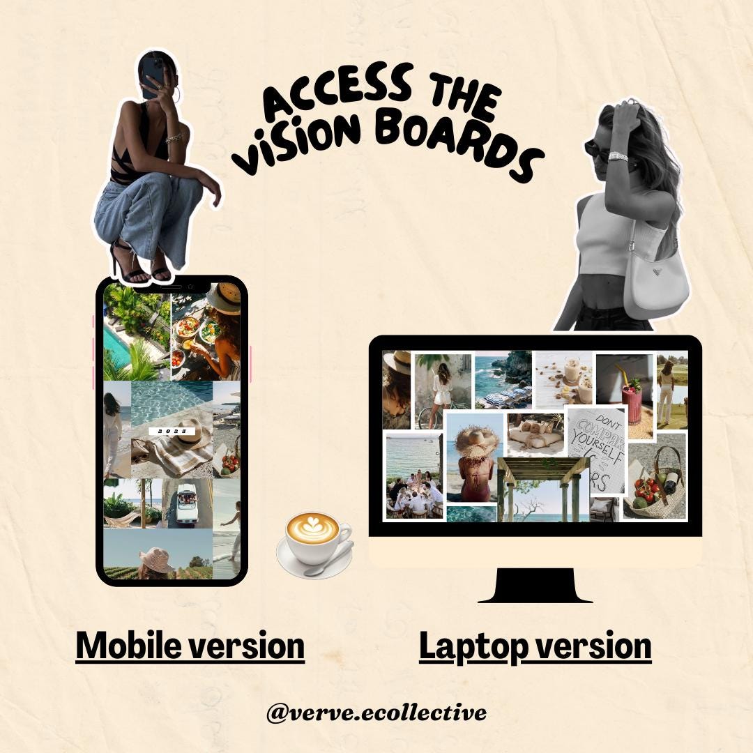 Editable Digital Vision Board Template | 2025 Pink Aesthetic Vision ...