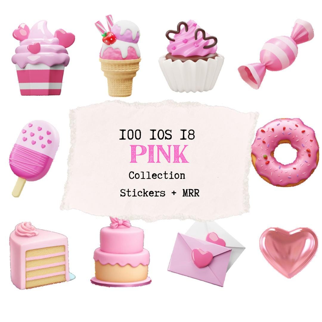 Pink Aesthetic Emoji Pack | iPhone Ios 18 Stickers | Digital Download ...