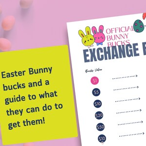 Neon Bunny Bucks Printable Easter Play Money | Kids Reward Coupons ...
