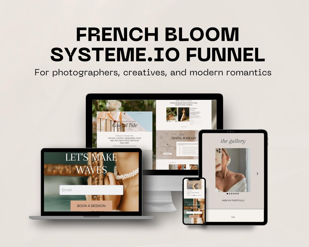 French Bloom Canva Funnel Template: Parisian Website Design (PLR MRR ...
