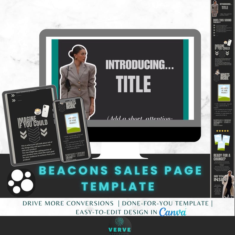 Beacons Sales Page Template: Customizable Canva Design (digital ...