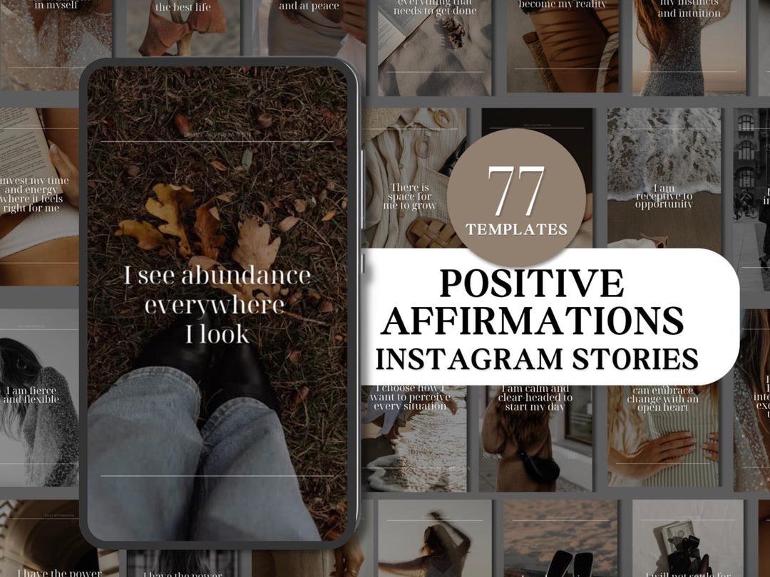 77 Positive Affirmations Instagram Stories | Canva Templates | Master ...
