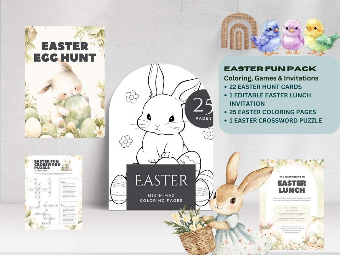 Easter Activity Bundle | Editable Printable Easter Fun Pack | Easter ...
