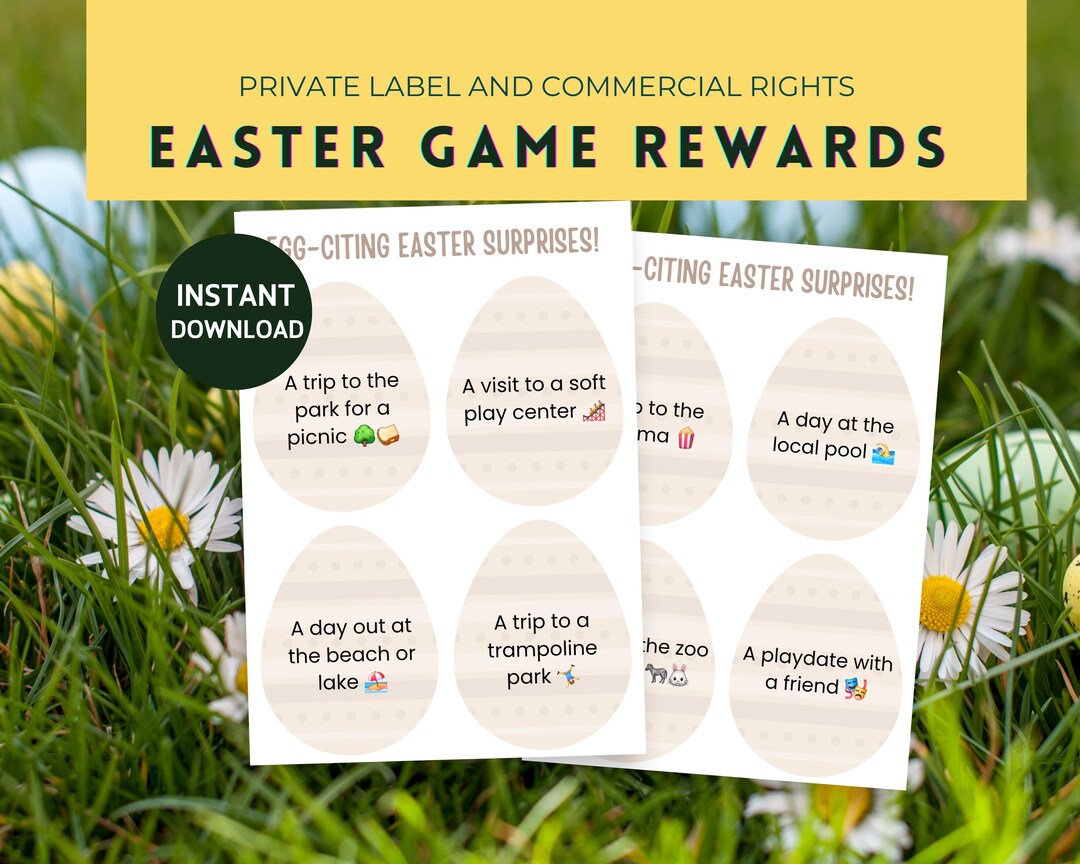 Printable Easter Egg Rewards | Easter Egg Hunt Coupons | Easter Bunny ...