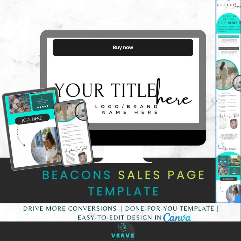 Beacons Sales Page Template: Customizable Canva Design (digital ...