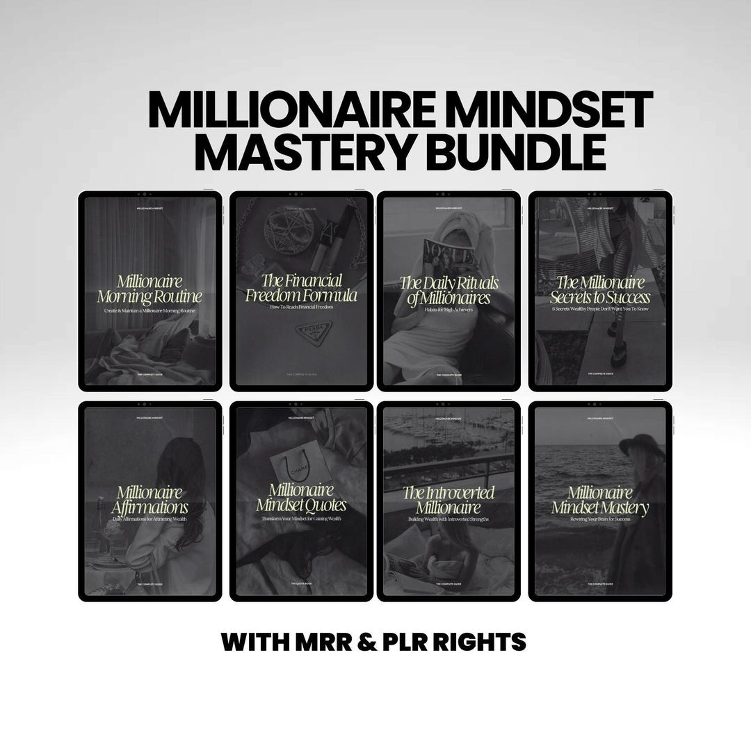Millionaire Mindset Digital Bundle | PLR + MRR | Millionaire Secrets ...