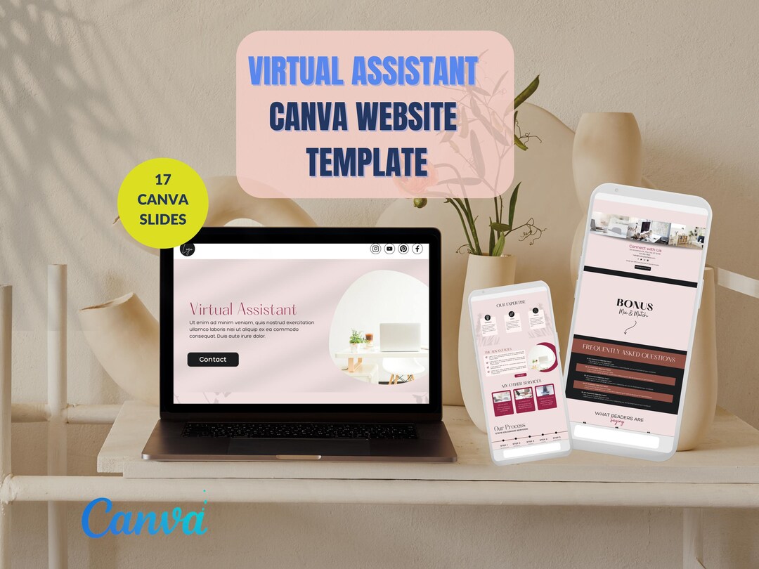 Virtual Assistant Website Template | Canva Website for Vas | Social ...