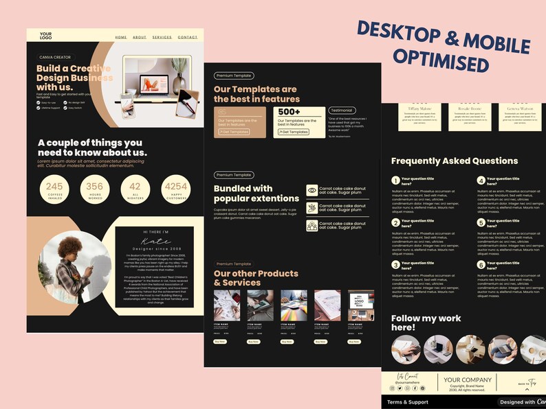 Canva Website Template for Digital Product | Mini Site Design | No-code ...