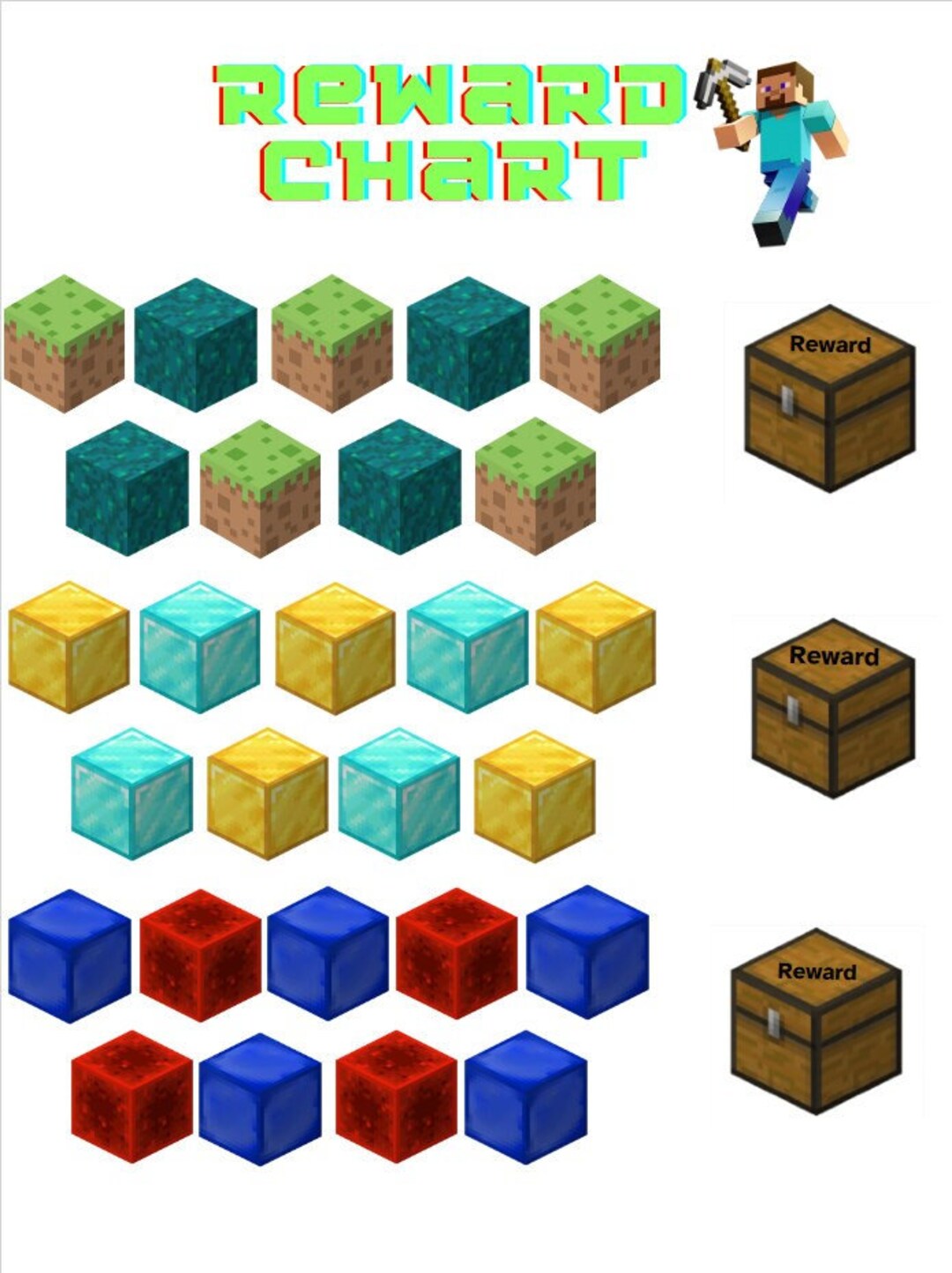 Minecraft Reward Chart - Etsy