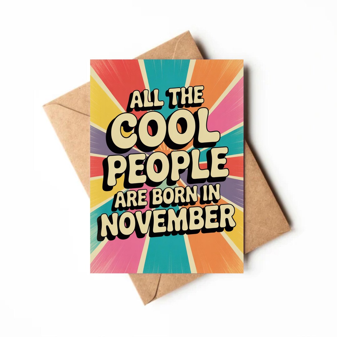 November Birthday Card Printable | Birthday Card for Someone Born in ...