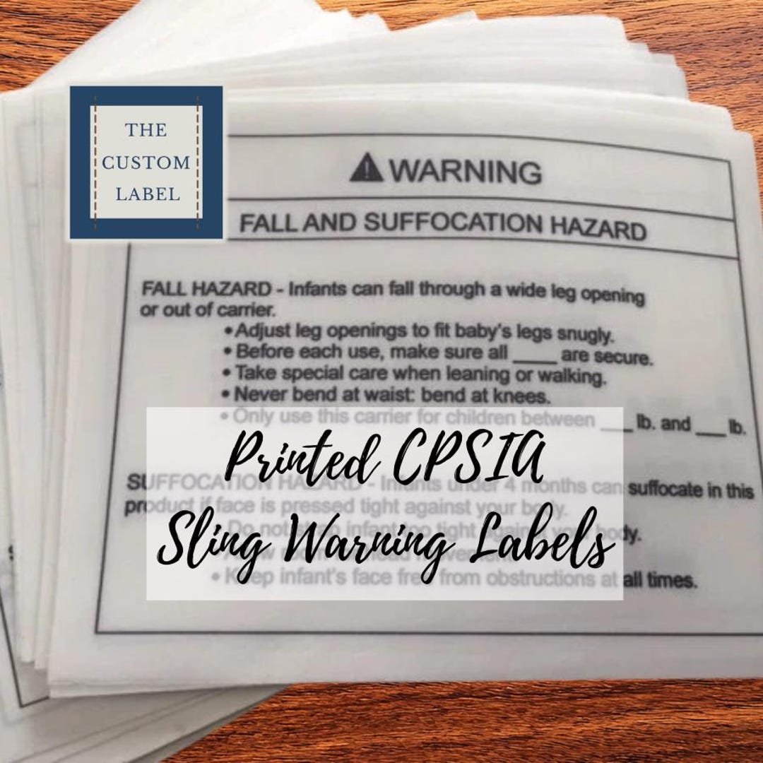 ASTM Sling/soft Infant Carrier Labeling- Fall and Suffocation Tags ...