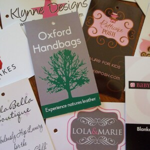 100 Custom Printed Hang Tags - Hang Tags - Swing Tags - Professionally ...