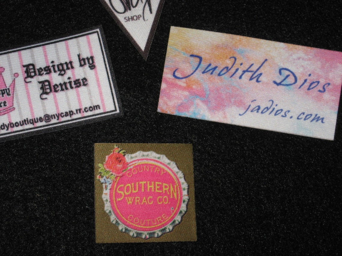 50 IRON ON Custom Printed Clothing Labels - Sewing Tags - Sublimated ...